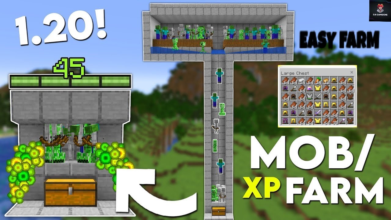EASY MOB XP FARM TUTORIAL! 1 20 (Without Mob Spawner) - YouTube