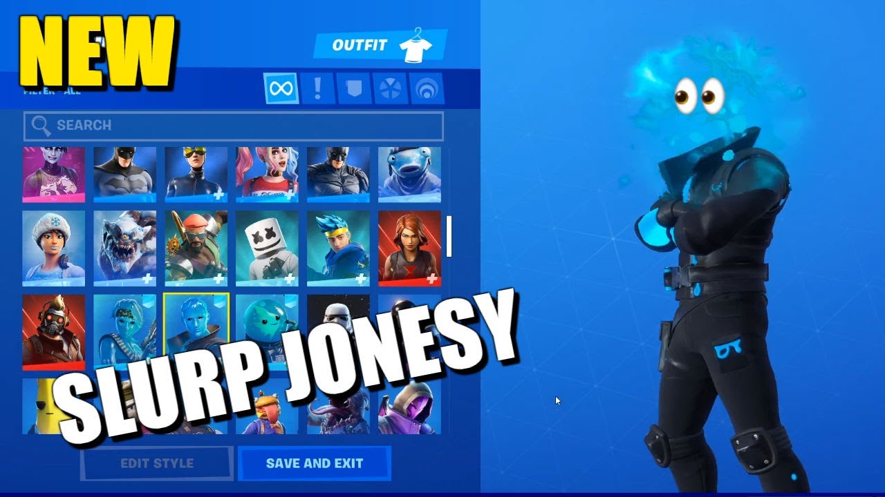 FORTNITE SLURP JONESY SKIN w/ ALL POPULAR DANCE EMOTES - YouTube