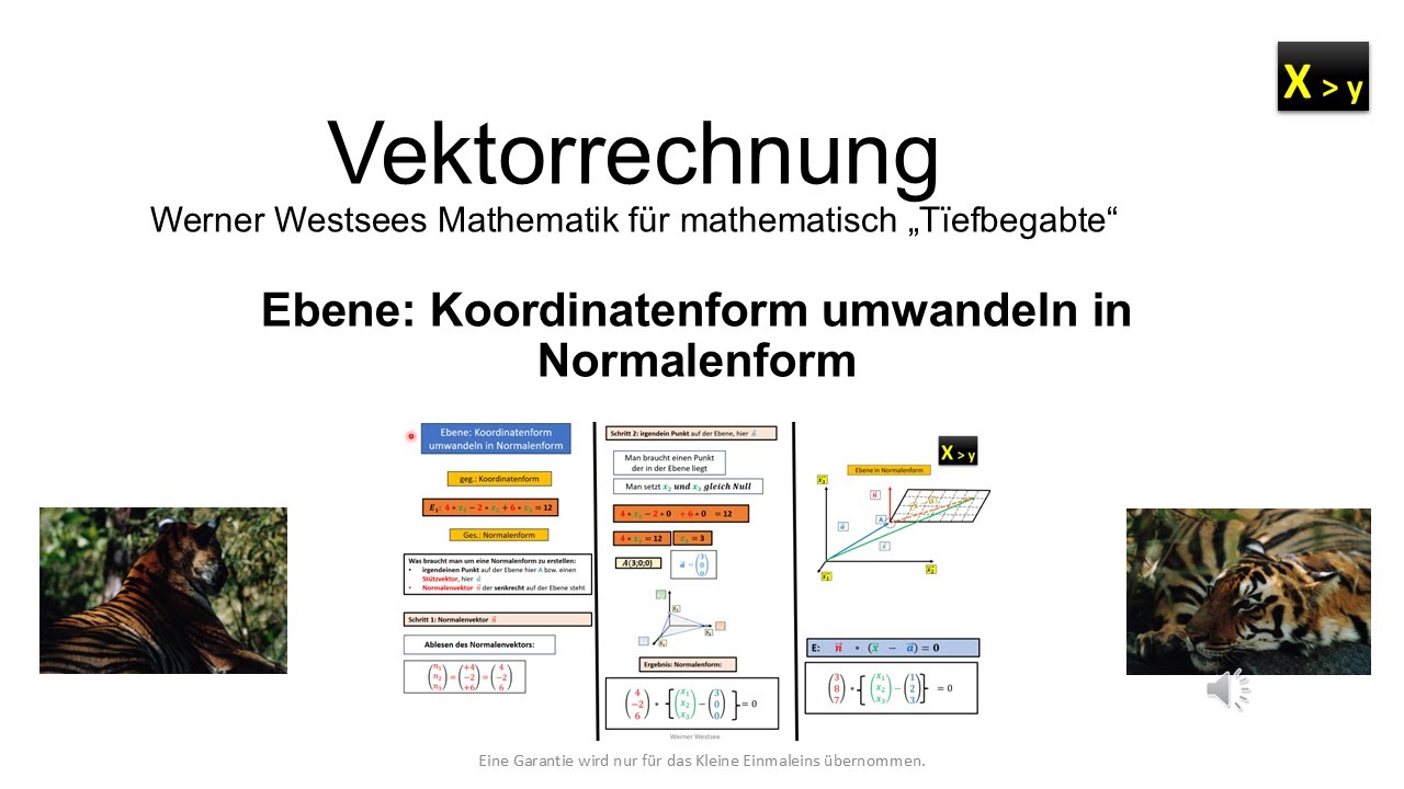 Ebene umwandeln: Koordinatenform in Normalenform - YouTube