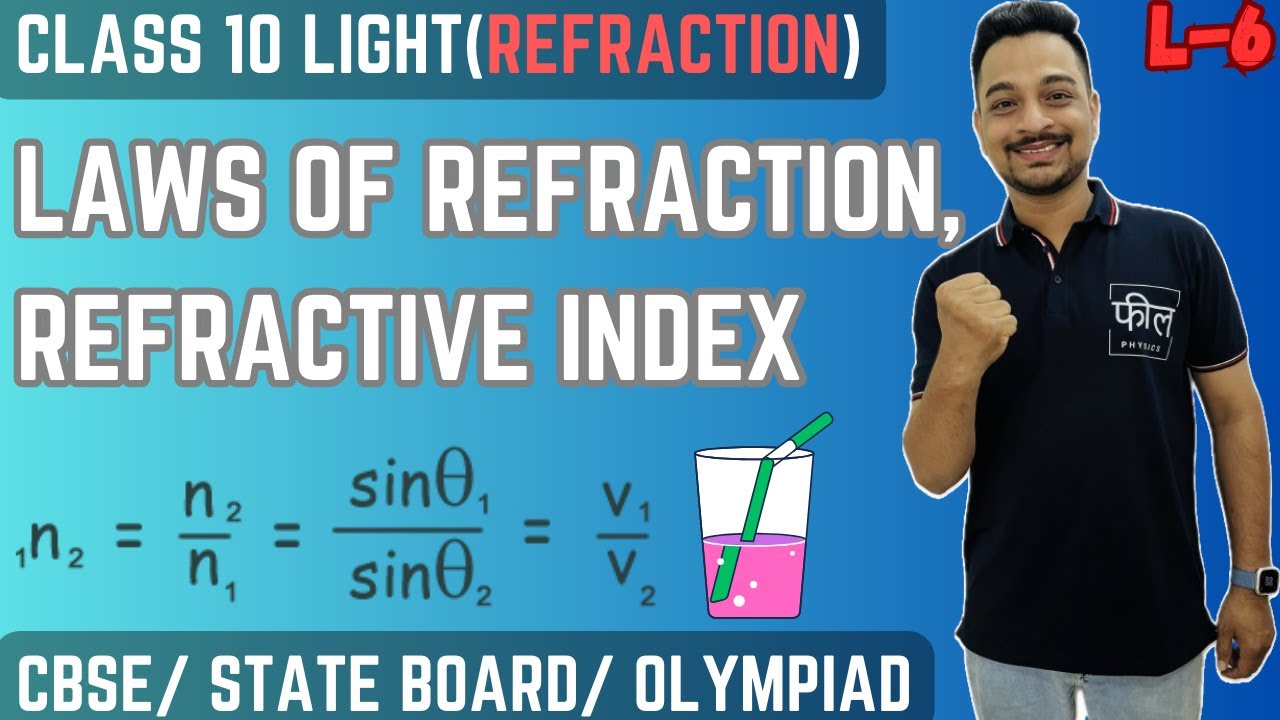 Light | Class 10 | Lec 6: Laws of Refraction & Refractive Index | CBSE ...