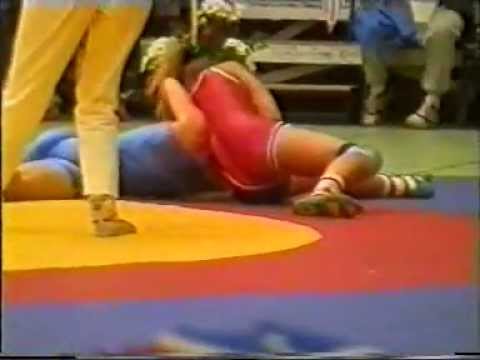 Female freestyle wrestling match : Sandrine Seve  pinned