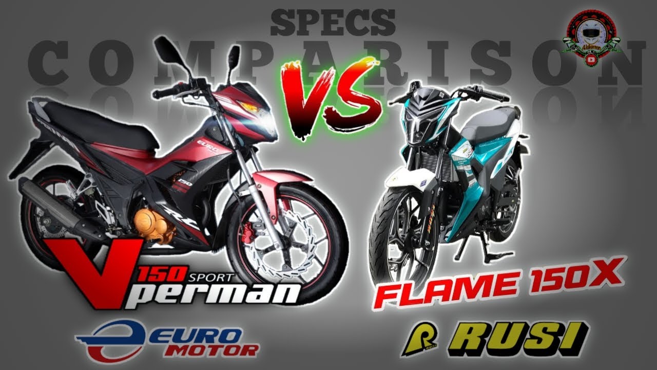 EURO VPERMAN 150 SPORT vs RUSI FLAME 150X SPECS COMPARISON - YouTube