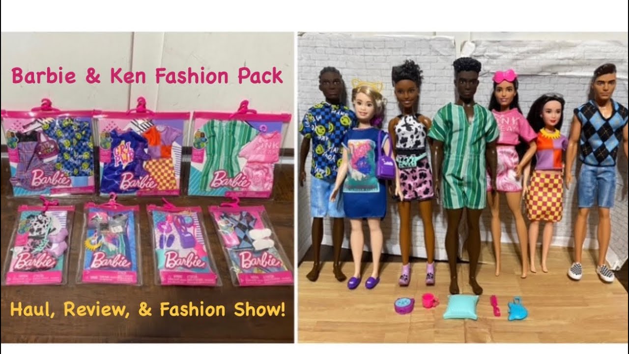 Barbie & KEN Fashion Pack Haul, Review, & Fashion Show! PATTERN PALOOZA ...