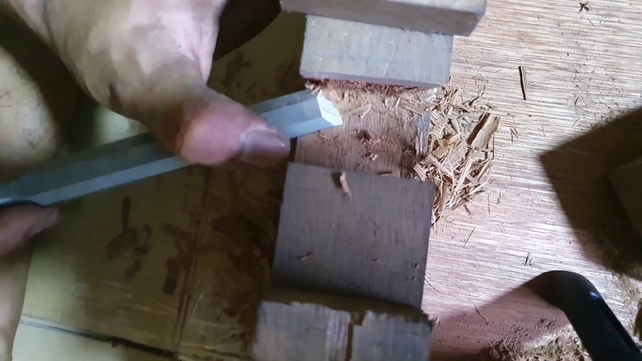Basics of Joinery - 1.7 - Fitting the Dovetail Mortise and Tenon - YouTube