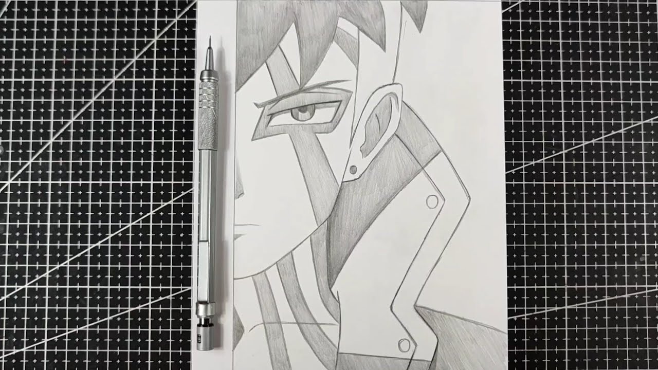 Anime drawing | How to draw Kawaki - Boruto | step-by-step | draw Ninja ...