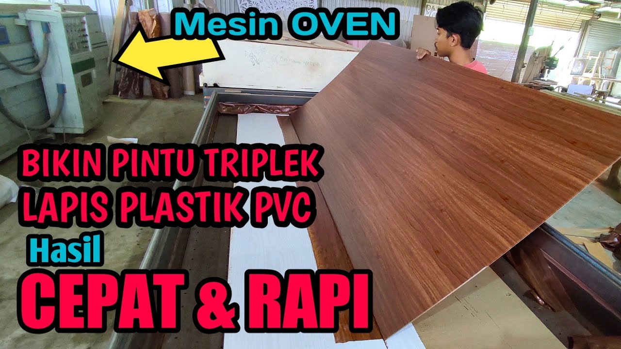 Cara membuat pintu triplek minimalis lapis plastik PVC - YouTube