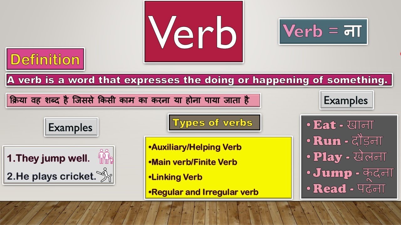 Definition of verb || Verb || Verb and its examples ||#verb ||# ...