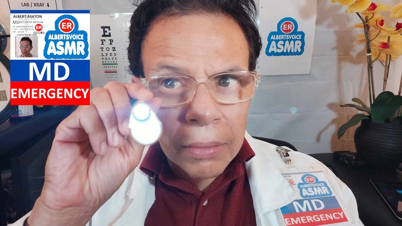 ASMR Hospital ER Doctor Exam | Cranial Nerve Exam | Full Body Exam ...