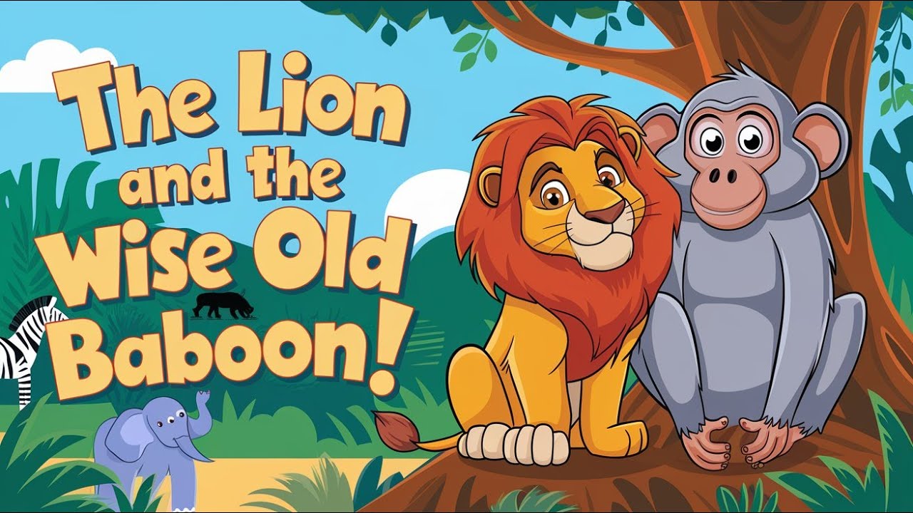 The Lion and the Wise Old Baboon | Jungle Story for Kids | Tiny Toon TV ...