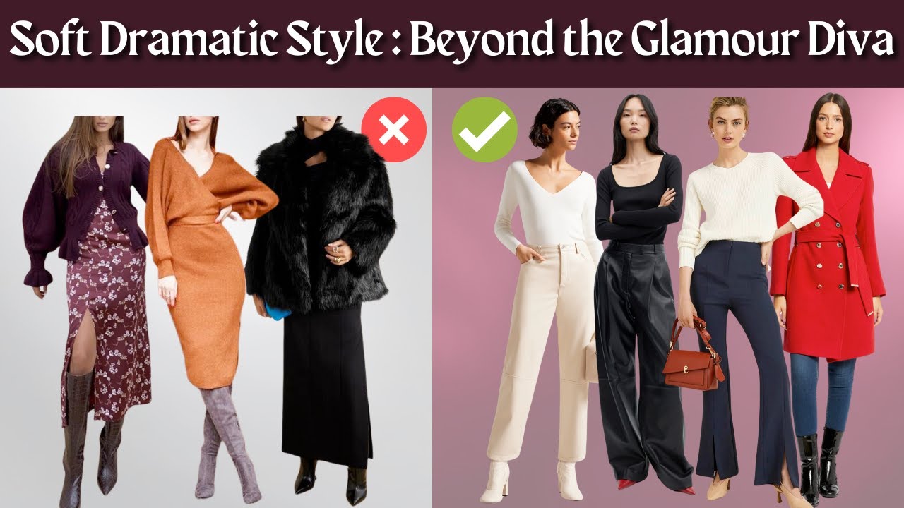 Kibbe Soft Dramatic Outfits: beyond the "glamour diva" look - YouTube
