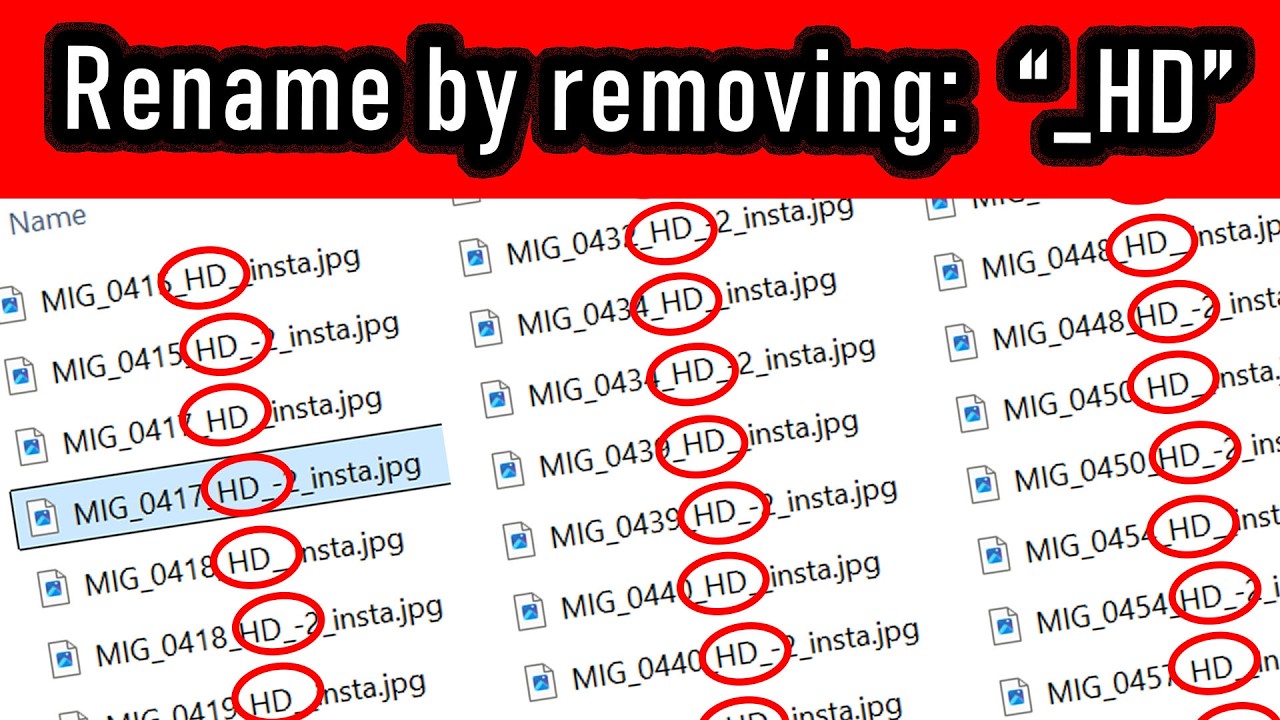rename MULTIPLE FILES at once - Easy and Fast in Windows - YouTube