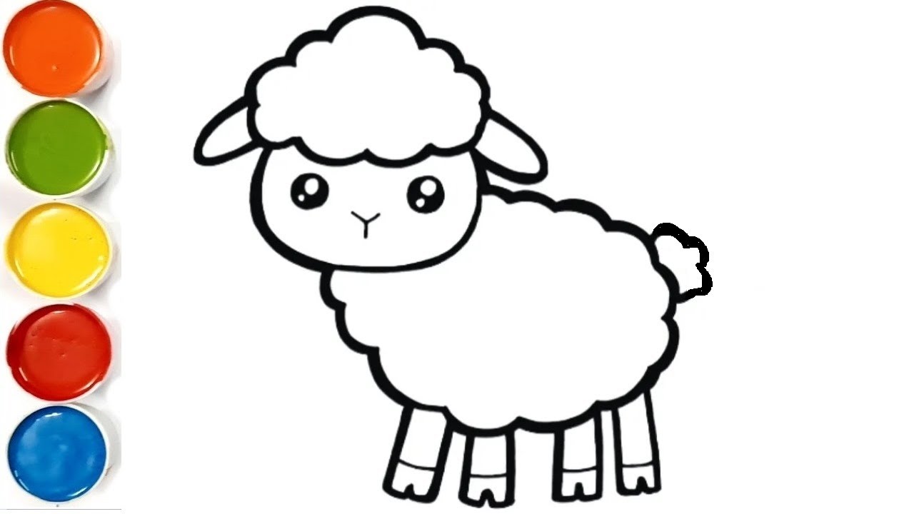 How to Draw and Paint Baby Sheep | Baby Sheep , Painting and Coloring ...