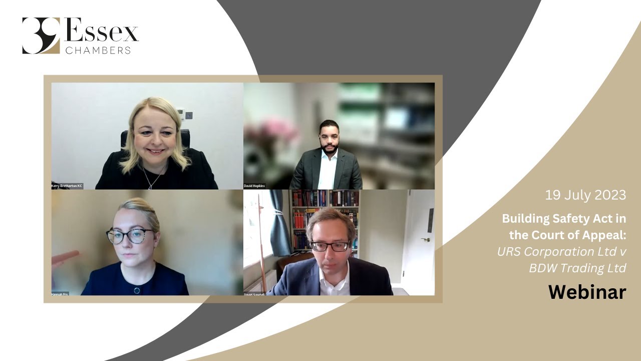 Building Safety Act in the Court of Appeal URS Corporation Ltd v BDW ...