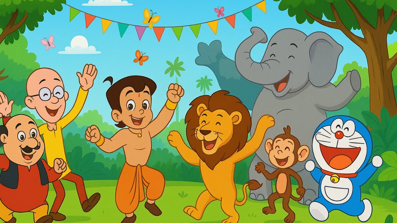 Motu Patlu, Chhota Bheem, Doraemon & Jungle Safari Song | Fun for kids ...