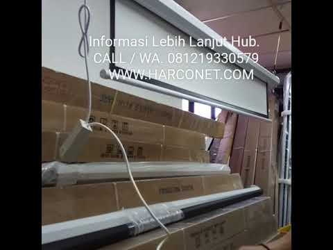 Screen Projector Motorized, Layar Proyektor Otomatis Remote - YouTube
