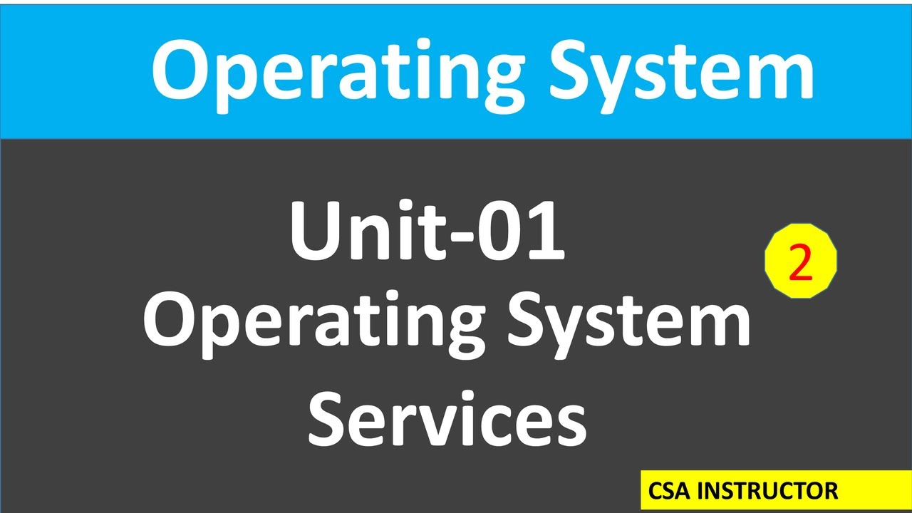 Operating System Services || Unit-01 || OS || CSE 4th SEM || - YouTube