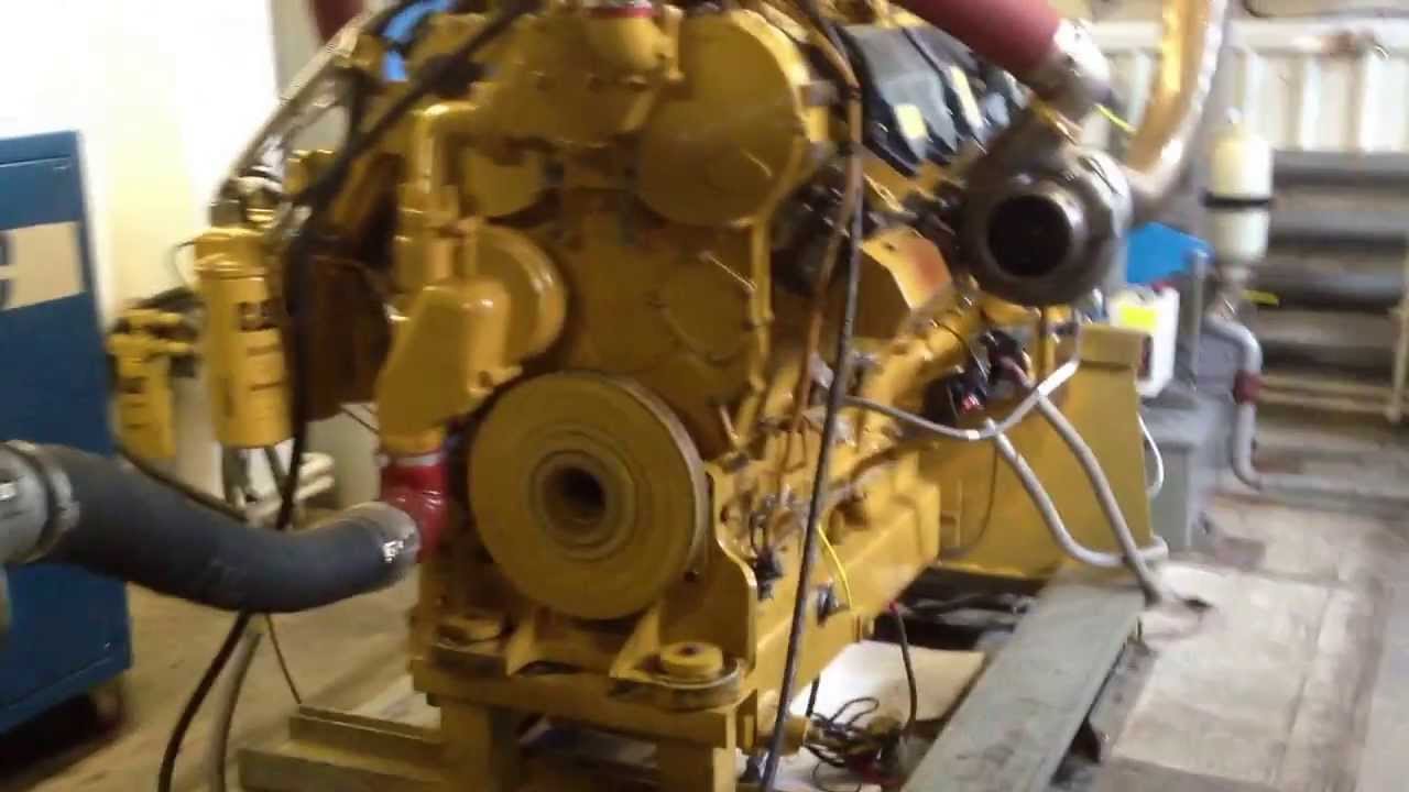 C32 engine on dyno. Test without load. - YouTube