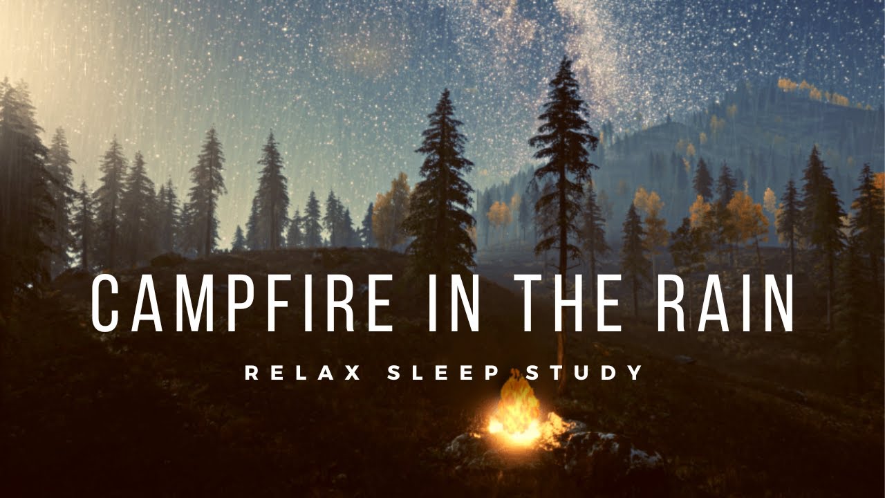 Cozy Rain with Campfire | Relaxing Rain Sounds for Sleep | 1 Hour - YouTube