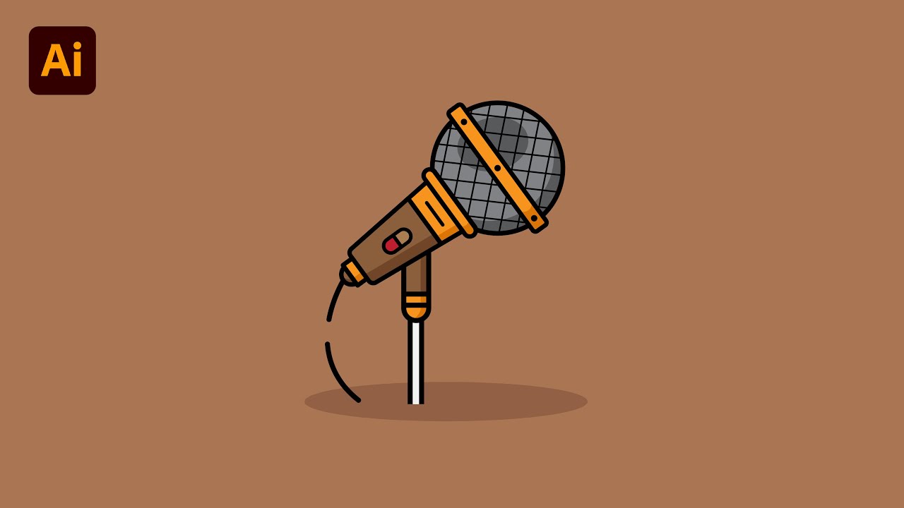 Adobe Illustrator Tutorial: How to Create a Simple Mic Illustration ...