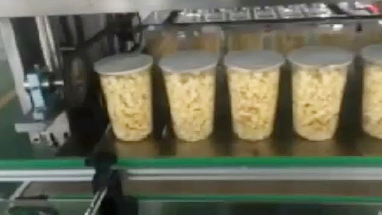 platic cups popcorn granules filling heat sealing machine automatic 6 ...