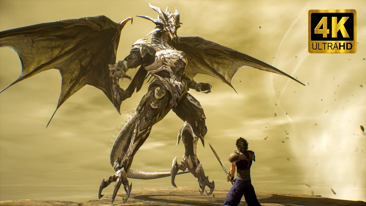 BAHAMUT Boss Fight | Crisis Core: Final Fantasy VII Reunion | 4K 60FPS ...