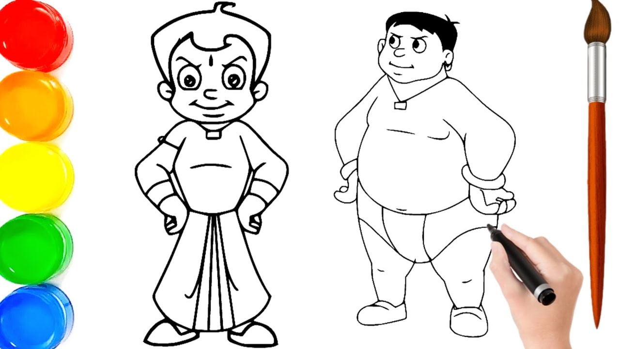 How To Draw Chota Bheem|| Chota Bheem Drawing Easy|| Chhota Bheem ...