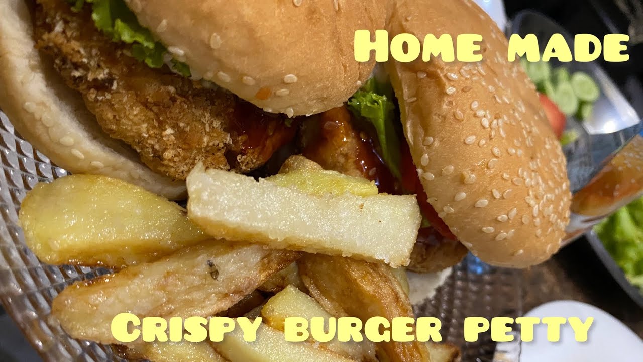 Crispy Chicken burger 🍔 petty Made by me at home! - YouTube