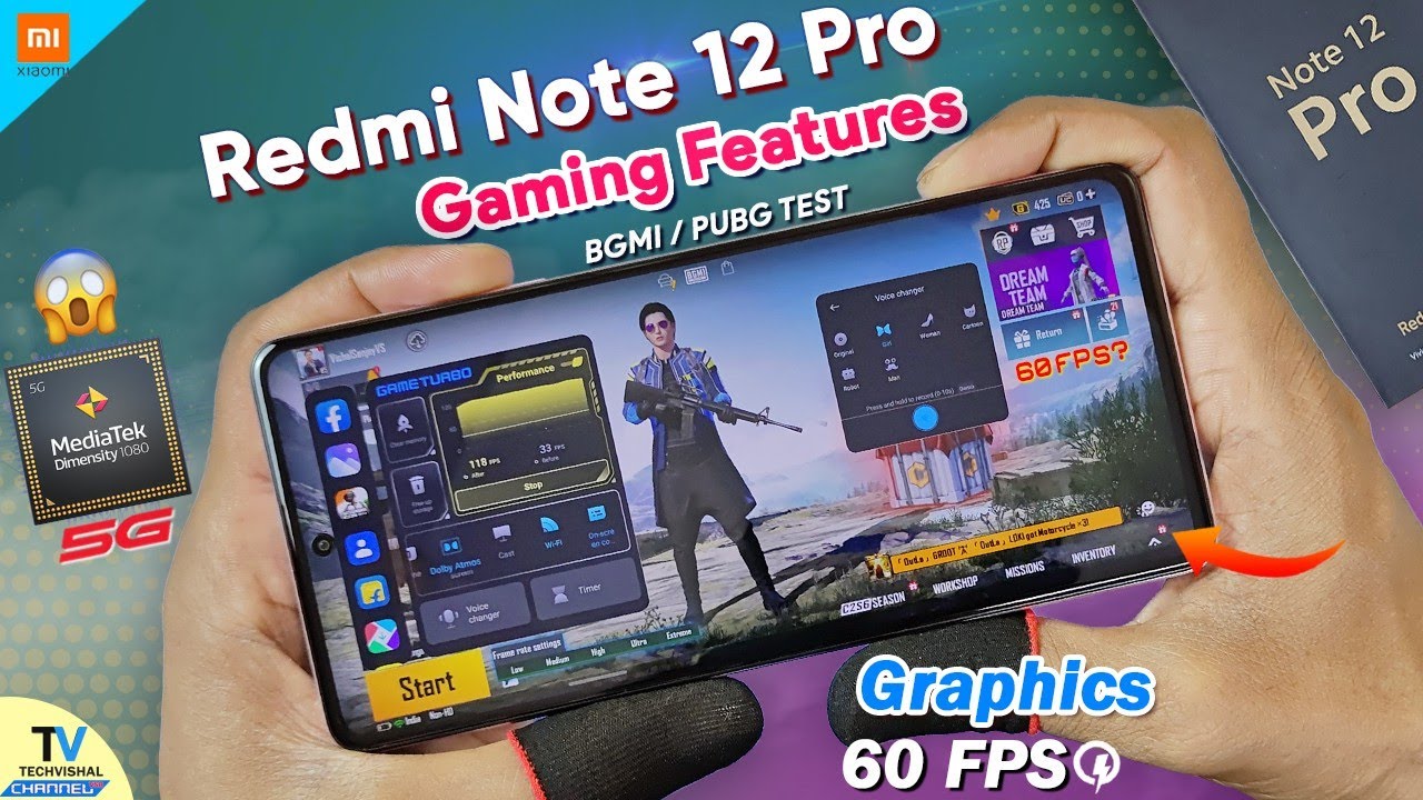 Redmi Note 12 Pro 5g Gaming Features Graphics Bgmi Test, FPS Gyro ...