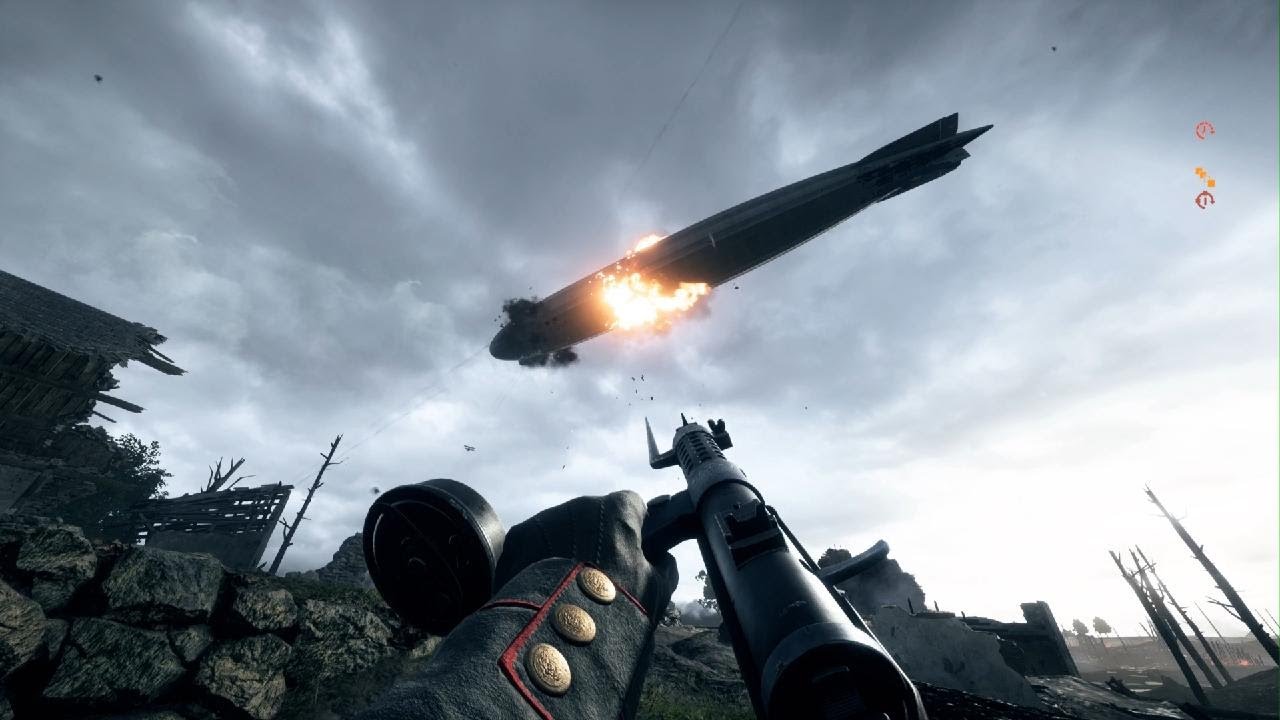 Battlefield 1 Zeppelin Blowing Up - YouTube