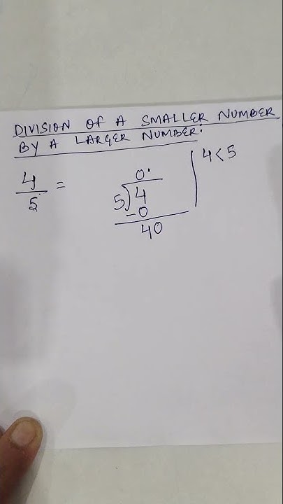 Division Of A Smaller Number By A Larger Number Part-1,Decimal Division ...