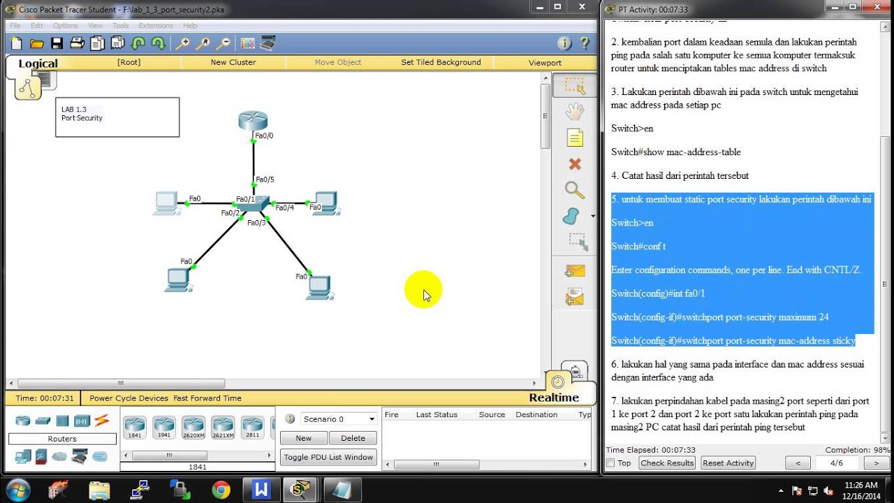 Port Security dengan Sticky - YouTube