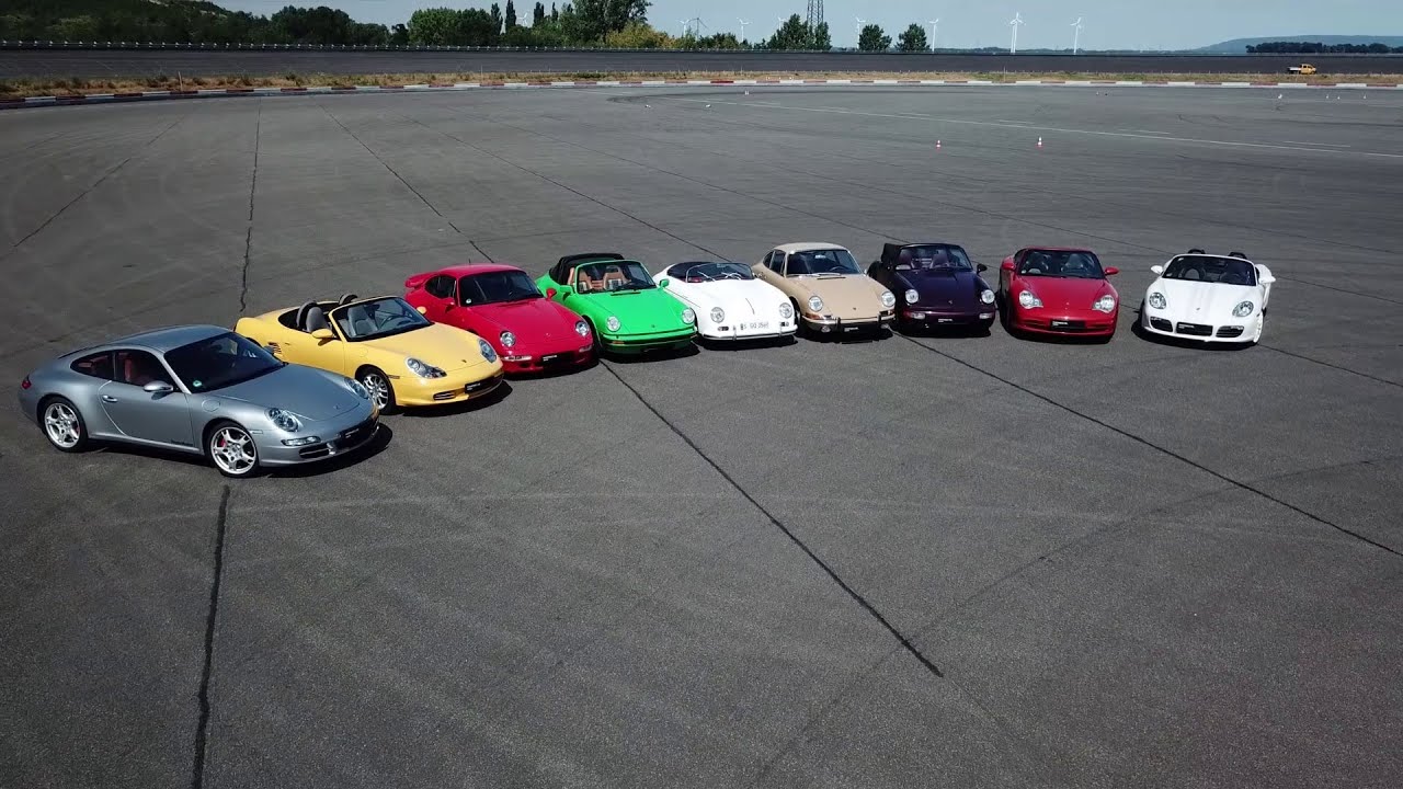 Design Footage 70 Years Porsche Sports Cars Different Generations - YouTube