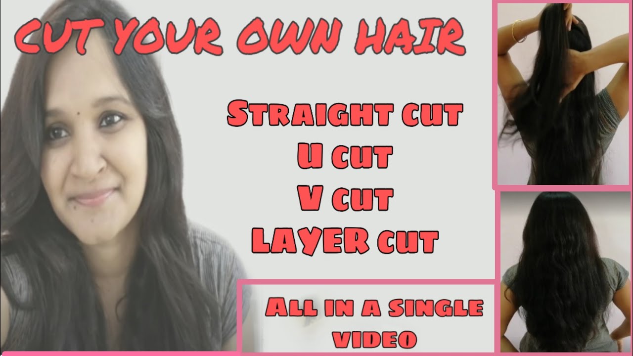 cut your own hair | DIY haircut | simple hair cutting | తెలుగు - YouTube
