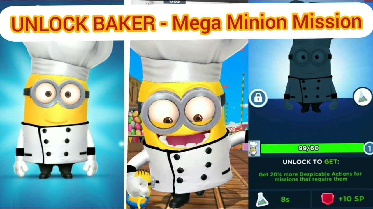 UNLOCK BAKER - MEGA MINIONS ! Mega minion gameplay ! Despicable Me 2 ...