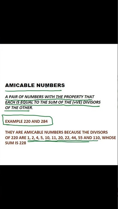 Amicable Numbers #shorts #amicablenumbers #mathematics - YouTube