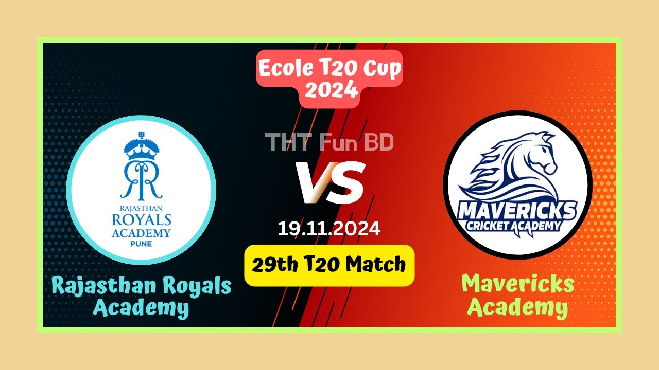 Rajasthan Royals Academy Vs Mavericks Academy | RRC v MVA | Ecole T20 ...