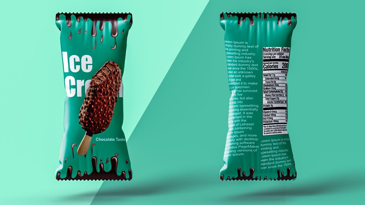 Chocolate Ice Cream Packaging Design in Coredraw - YouTube