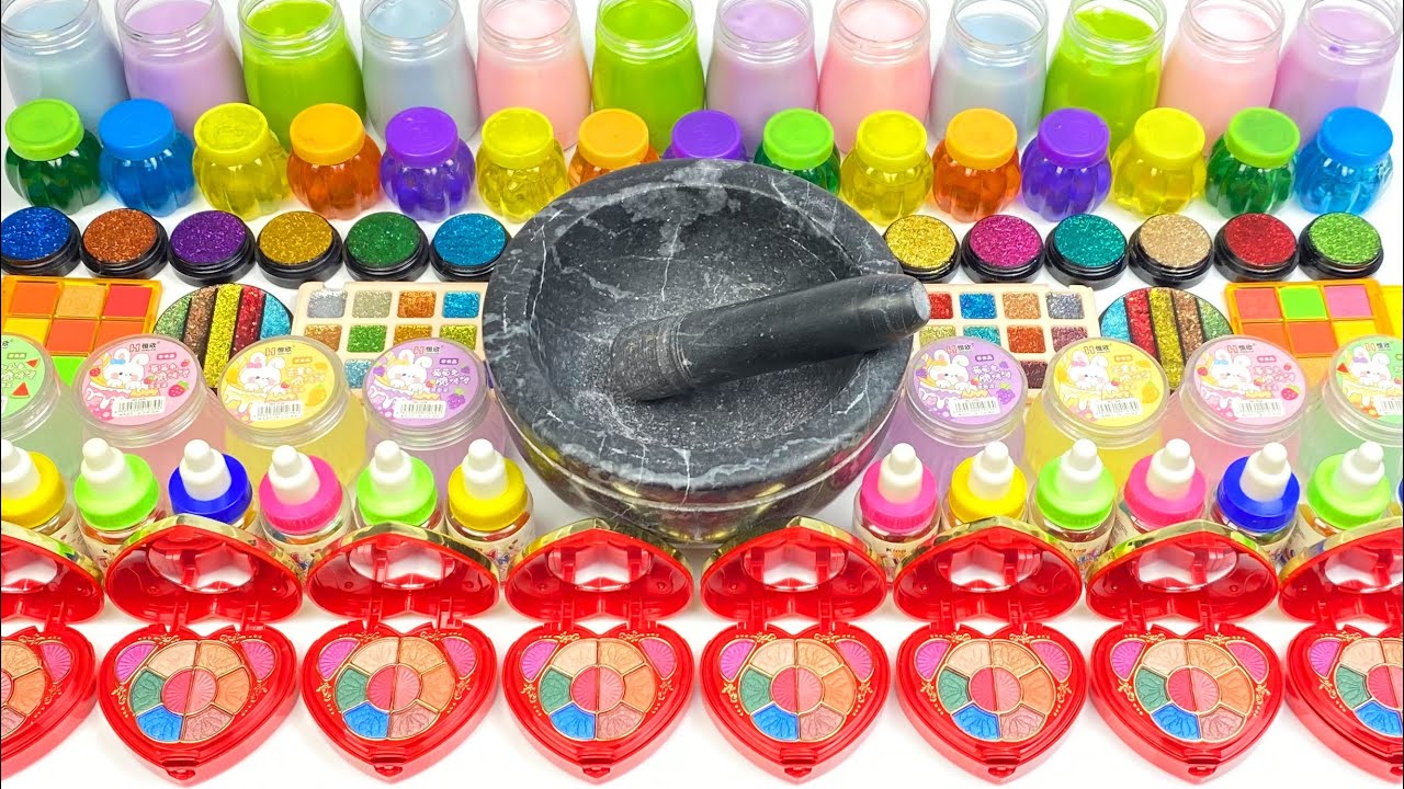 Satisfying Video with Makeup Cosmetics Glitter Eyeshadow Beads into ...