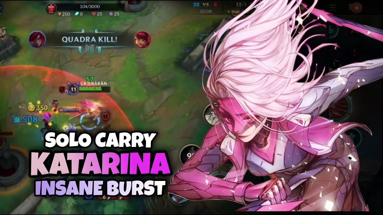 WILD RIFT : KATARINA S+ INSANE SOLO CARRY | WILD RIFT KATARINA BUILD ...