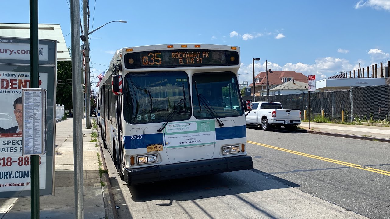 MTA Bus: 2007 Orion VII OG HEV 3759 on the Q35 - YouTube
