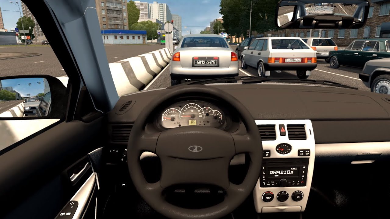 Lada Priora 2014 - City Car Driving | Steering wheel gameplay - YouTube
