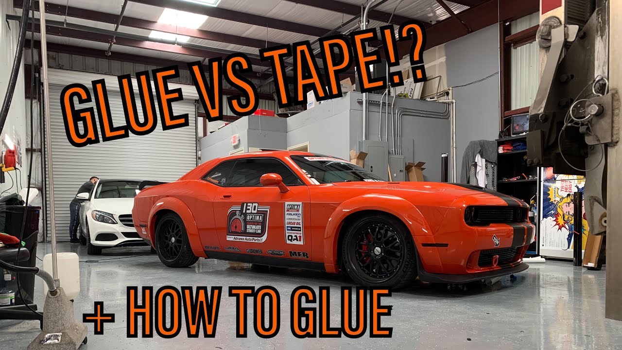 Vicrez Challenger widebody: Tape VS Glue + (how to glue) - YouTube