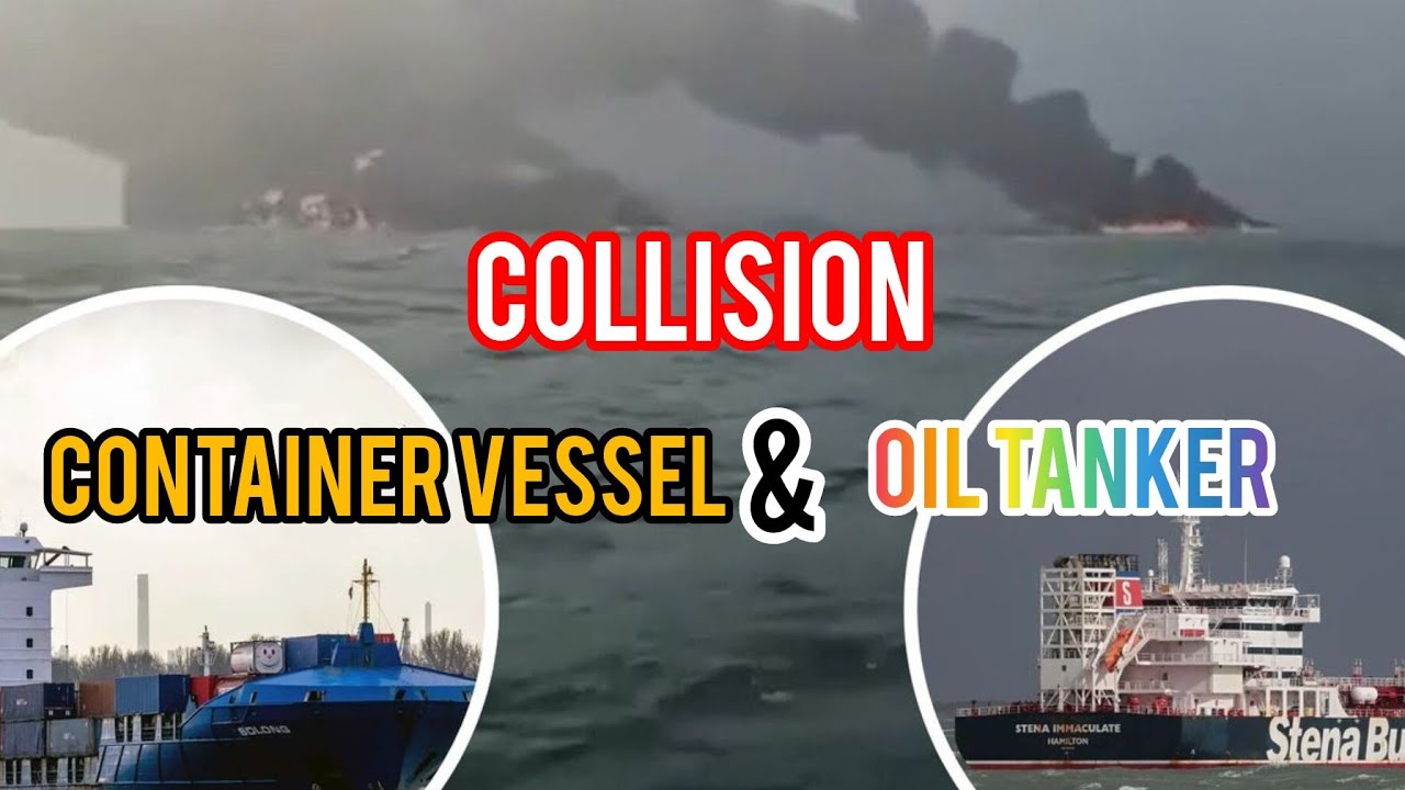 Collision stena immaculate tanker and containers vessel - YouTube