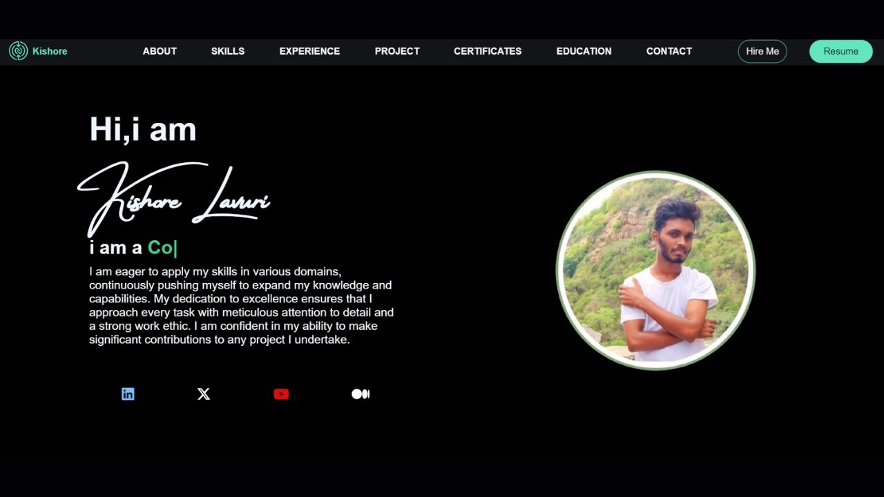 Responsive Portfolio Website Using HTML & CSS & JavaScript - YouTube