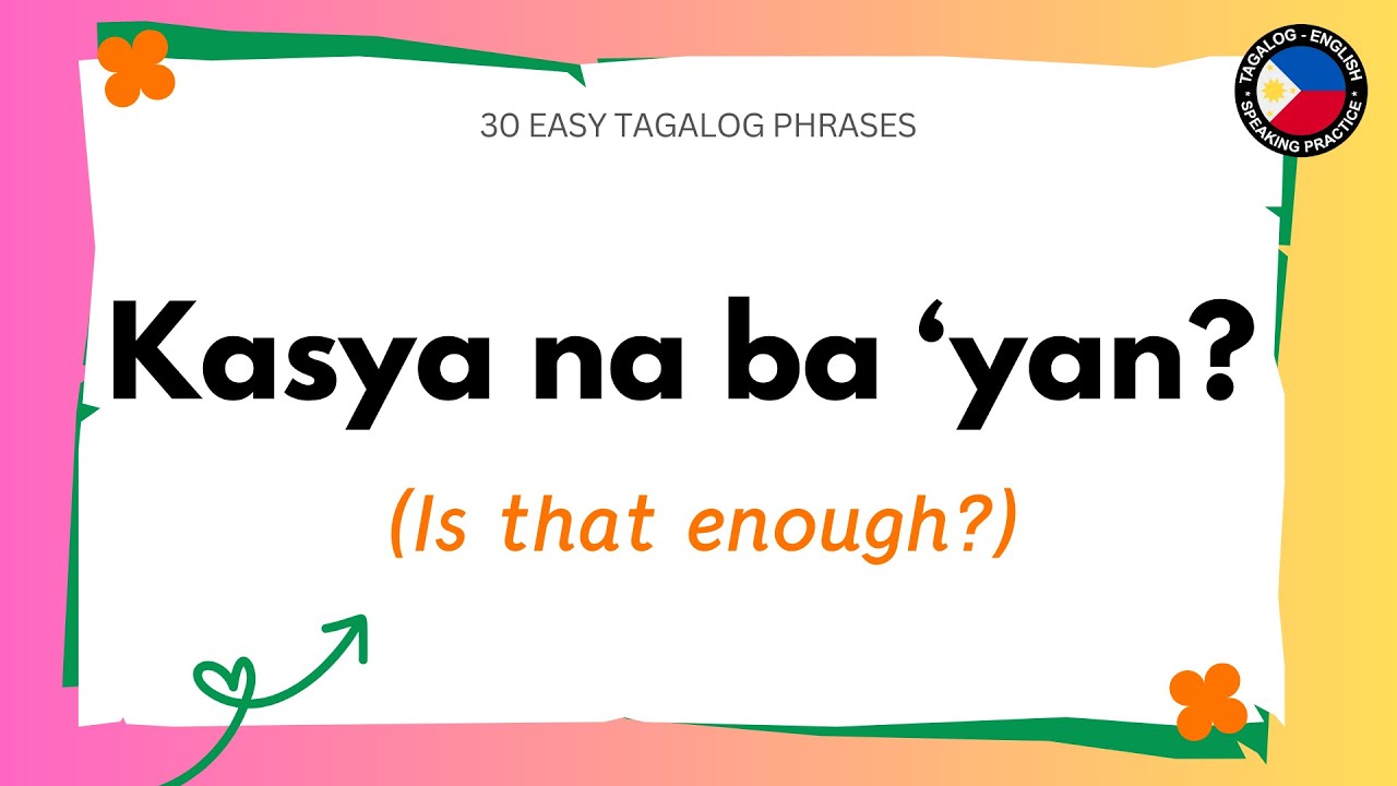 30 EASY FILIPINO PHRASES WITH ENGLISH TRANSLATION | Learn Filipino # ...