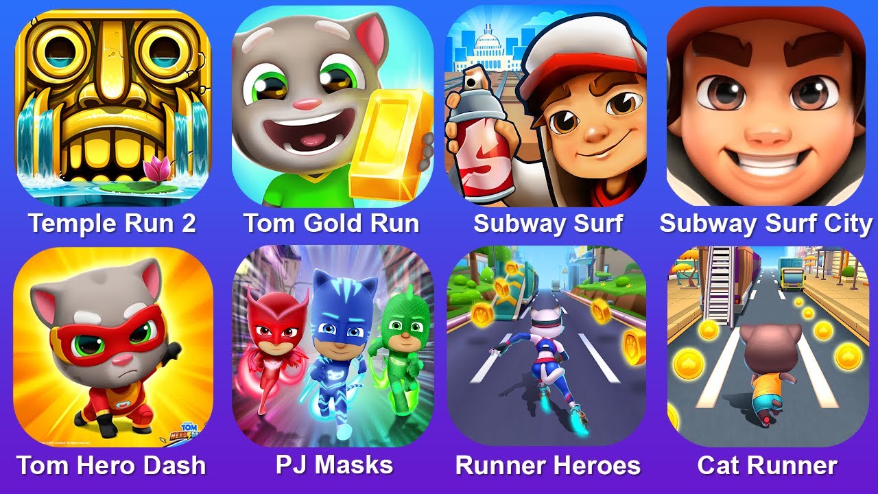Temple Run 2,Tom Gold Run,Subway Surf,Subway Surf City,Tom Hero Dash,PJ ...
