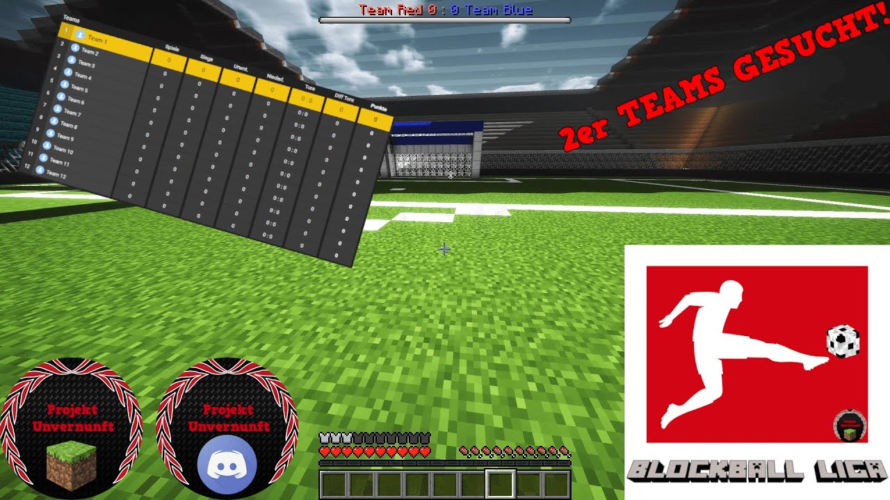 MITSPIELER GESUCHT! Minecraft Blockball Liga! ~ Projekt Unvernunft Server! #BlockballLiga - YouTube