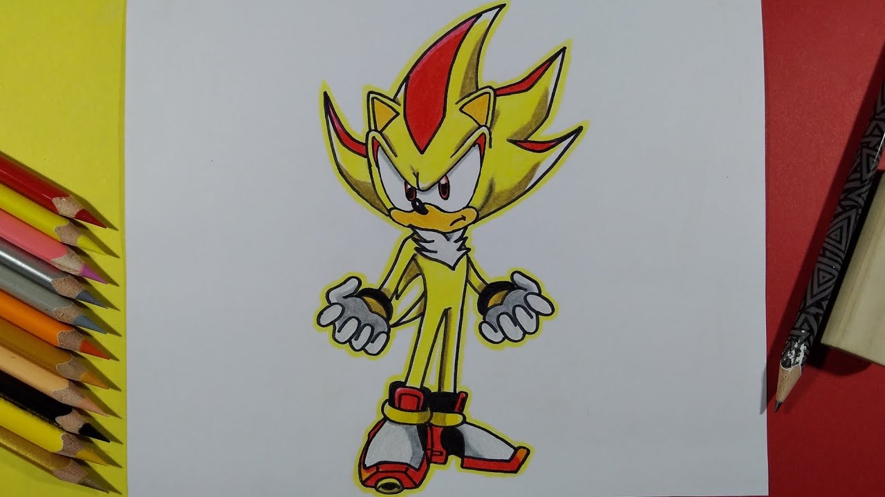 Dibujando a Super Shadow | Sonic X | Drawing Super Shadow - YouTube