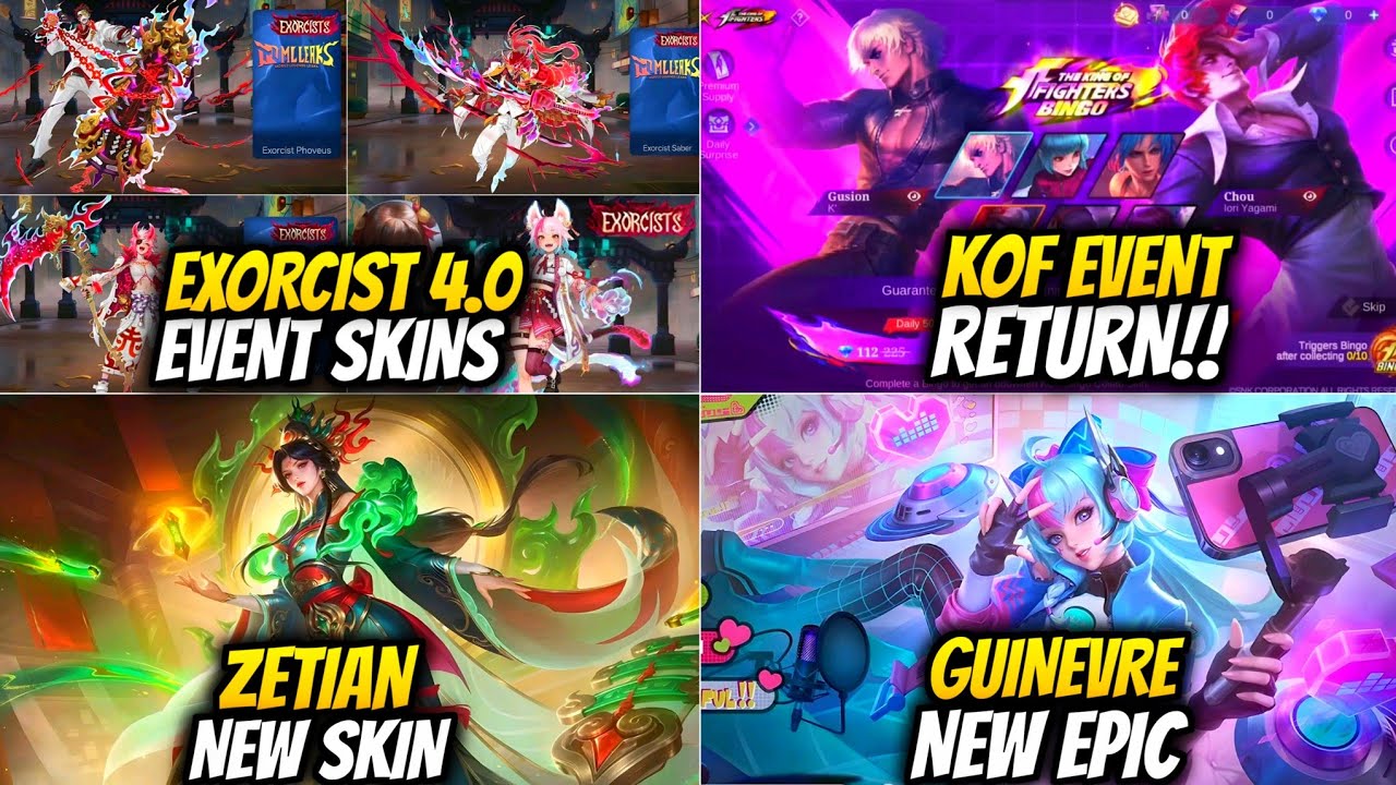 KOF RETURN? | EXORCIST 4.0 | NEW UPCOMING SKINS & EVENTS IN MLBB MOBILE ...