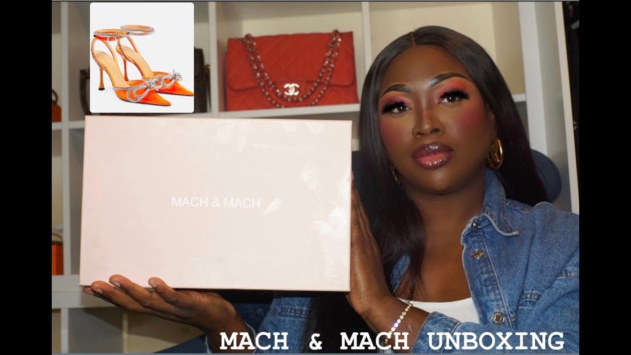MACH & MACH UNBOXING AND SIZING REVIEW I DOUBLE BOW CRYSTAL EMBELLISHED ...
